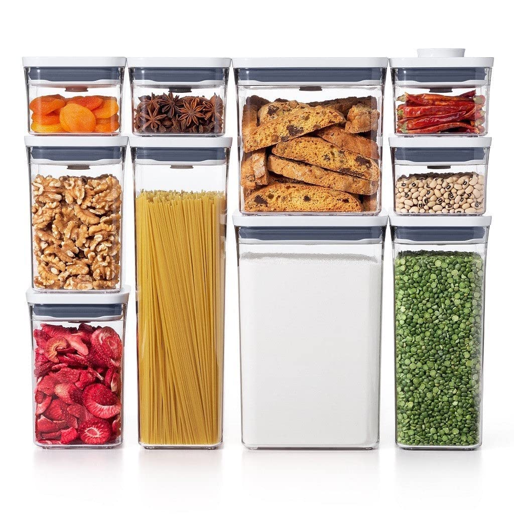 OXO Good Grips 10-Piece POP Container Set (White) and OXO Good Grips 5-Piece POP Container Set