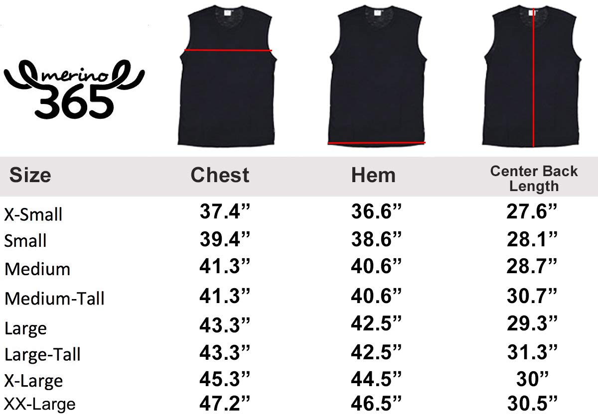 Merino 365 Men's 'Garage' Tank Top, Epic Sleevelessness Under or Casual Layer, Medium, Black