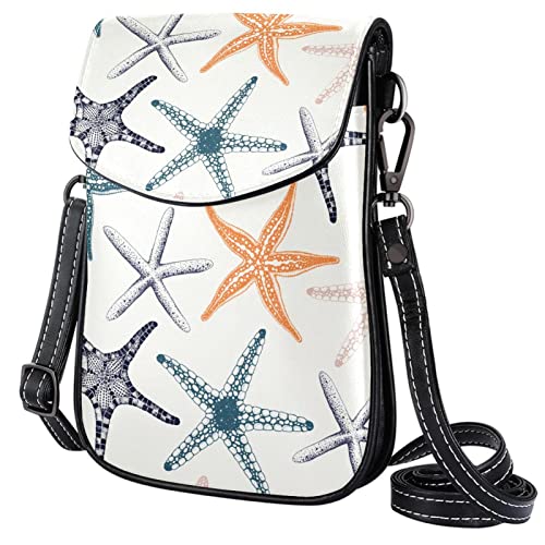 Small Crossbody Bag Starfish Cell Phone Purse Wallet