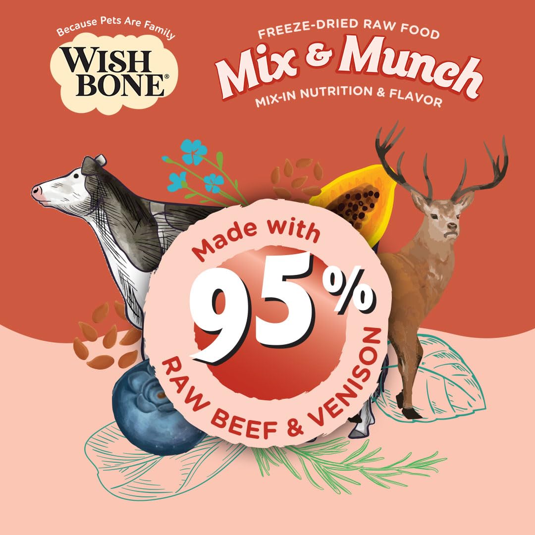 Wishbone Mix & Munch Raw Freeze-Dried Grain-Free Beef and Venison for Cats