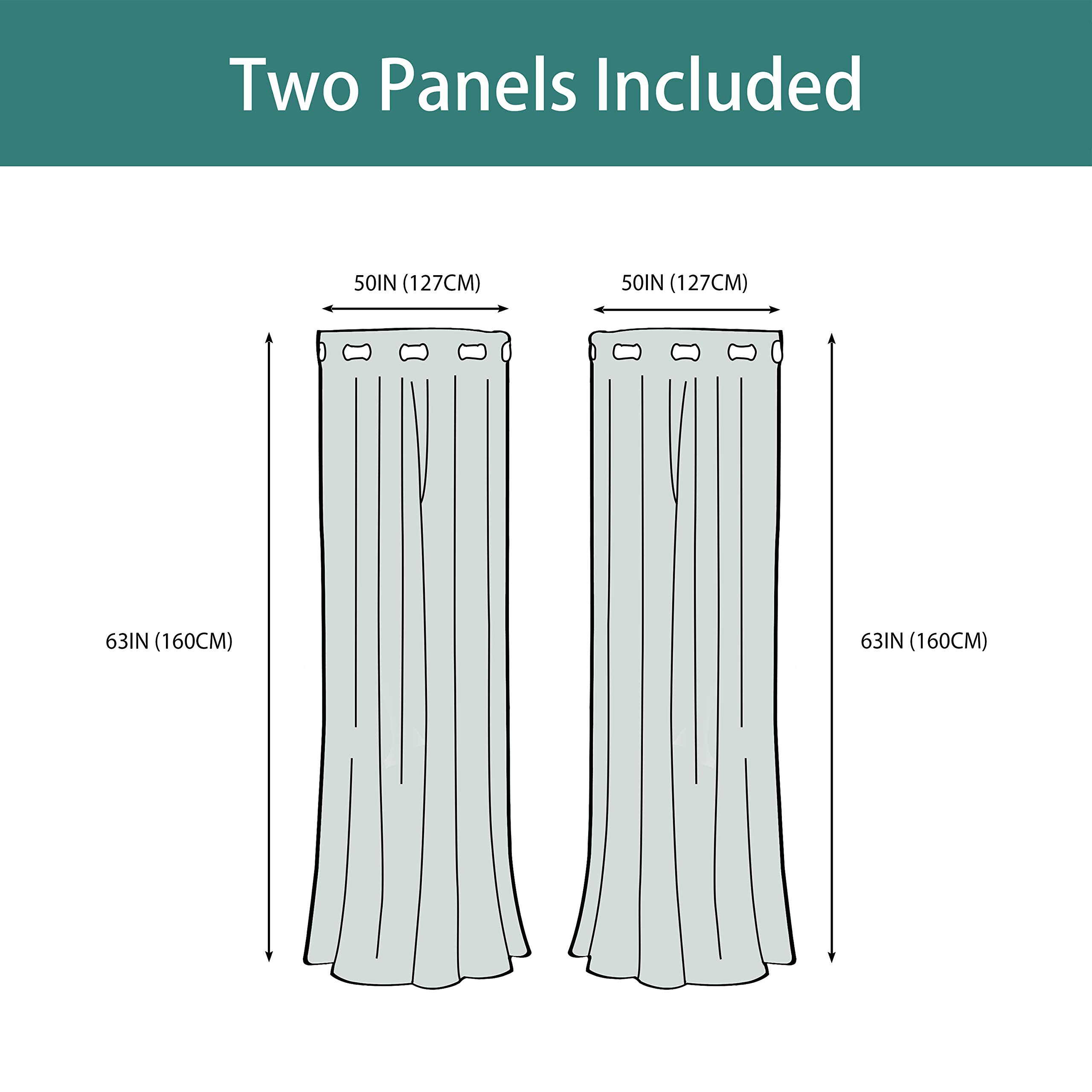 LORDTEX Linen Look Textured Blackout Curtains with Thermal Insulated Liner - Heavy Thick Grommet Window Drapes for Bedroom, 50 x 63 Inches, Grey, Set of 2 Panels