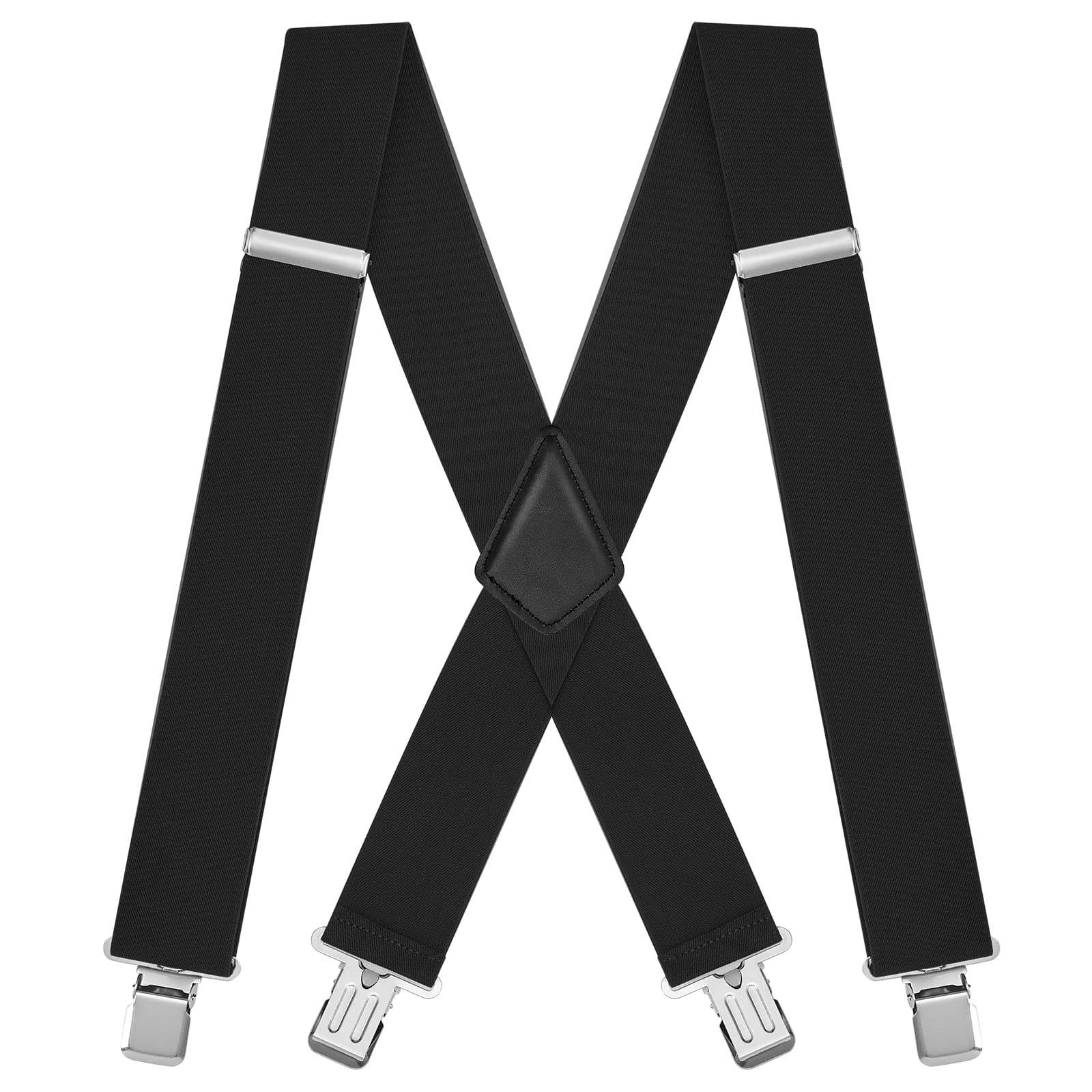 Somikis 2" Suspenders for Men, Heavy Duty Clip Wide X-Back Adjustable Suspenders for Work