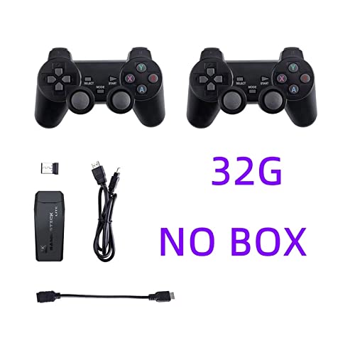 TOBAYA Gift Plug and Play Boys Video Game Console 2.4G Double Wireless Controller Game Stick 4K 10000 Games 64GB Retro Games for PS1/GBA Christmas GIF