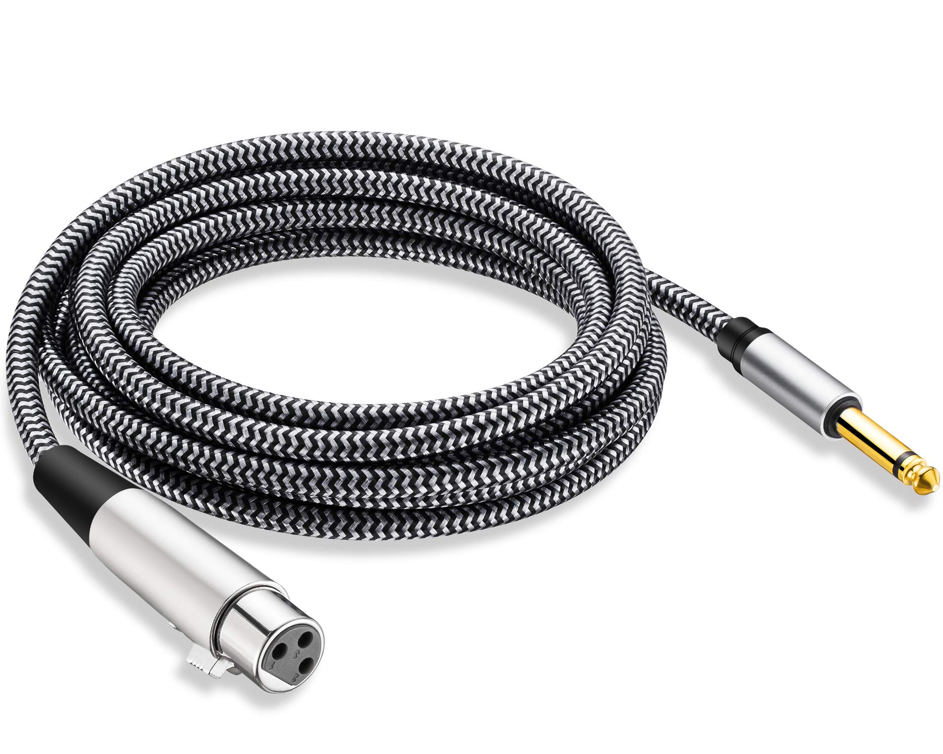 MORELECS XLR to 1/4 TS Microphone Cable 6 Feet, 1/4 to XLR Unbalanced XLR Female to 1/4 (6.35mm) Cable Heavy Duty Microphone Cable