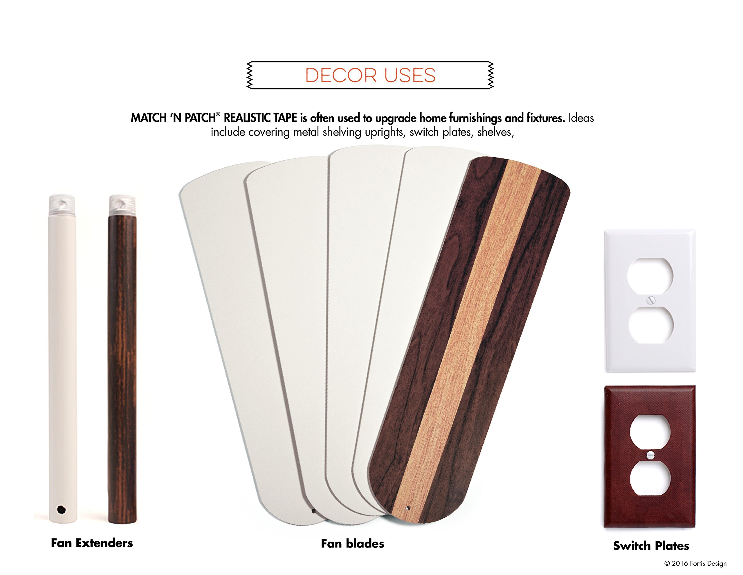MATCH 'N PATCH Realistic Wood Grain Repair Tape, Red Oak (2019 Version)