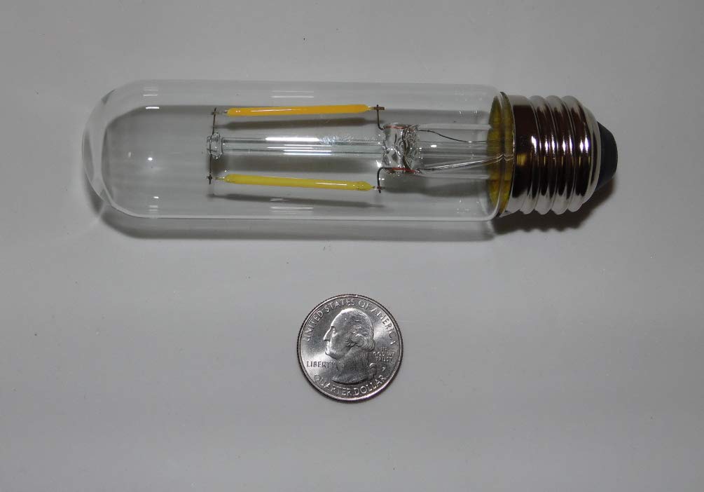 Mansa Lighting®, T10/T30 LED Bulb (Tube Shape), 2 Pack, 200 Lumens, 2 Watts, White (4000K), Dimmable, 25W Equivalent