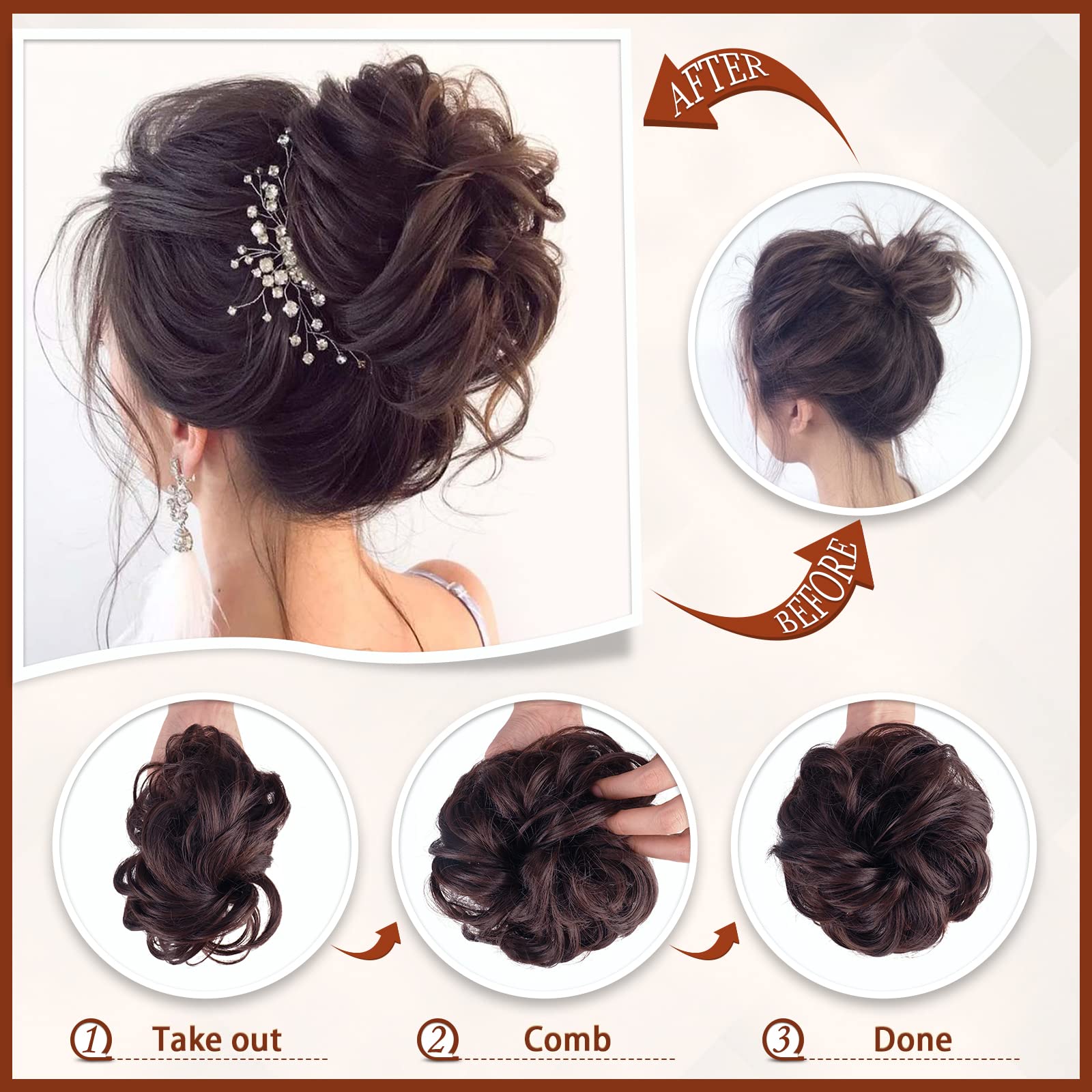 SOFEIYAN CTousled Updo Hair Extensions Scrunchie Hairpiece