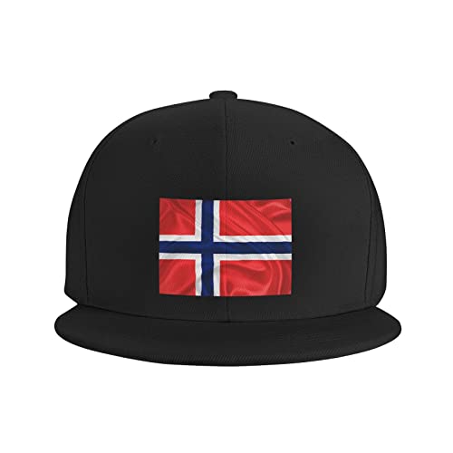 Qauirfe Norwegian Flag Hat Adult Adjustable Baseball Cap Trucker Hats Black