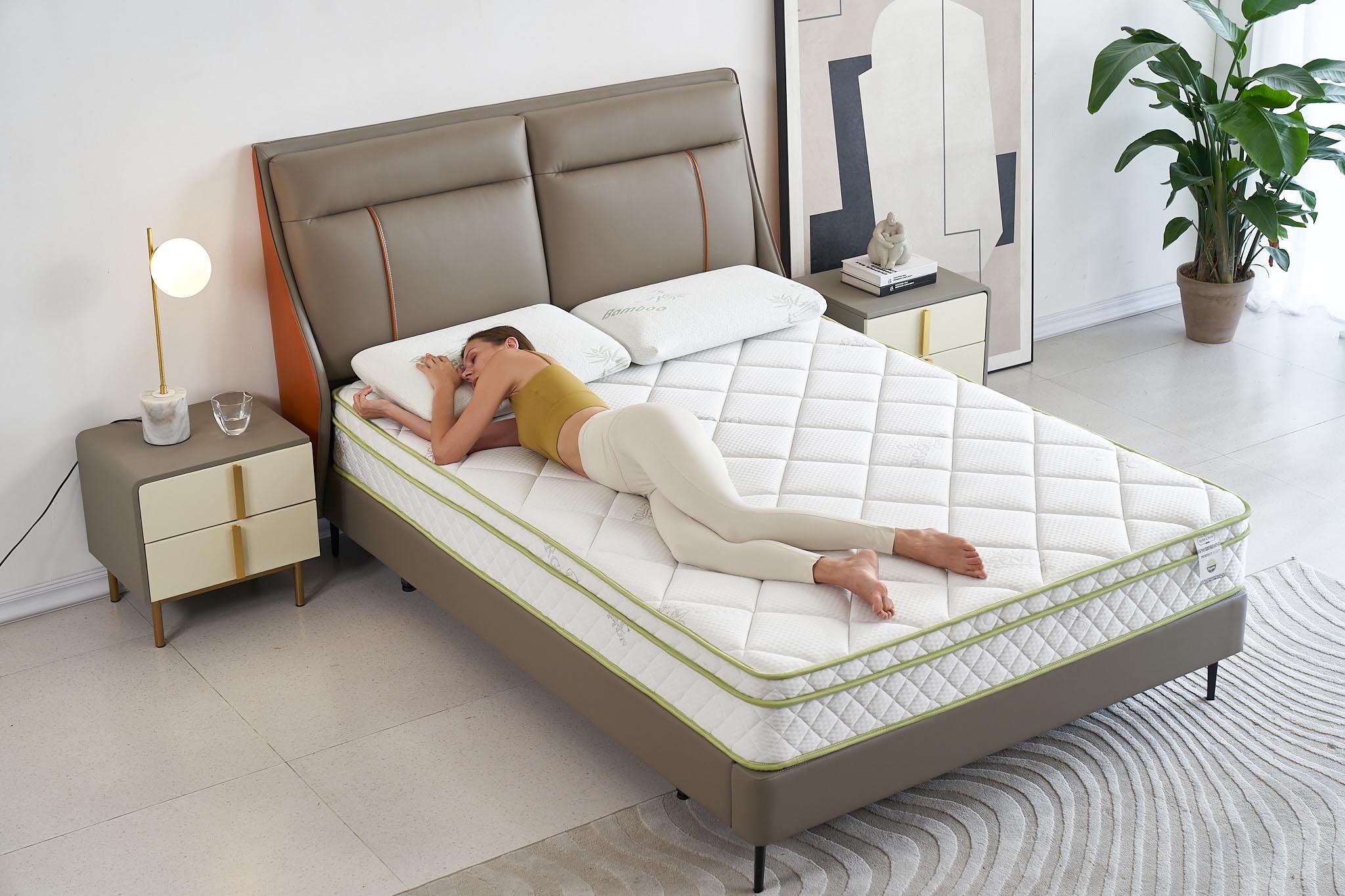 King Size Mattress - 8 Inch Cool Comfort Foam & Spring Hybrid Mattress with Breathable Organic Cotton Cover - Quilted Foam Plush Euro Pillow Top - Rolled in a Box - Oliver & Smith