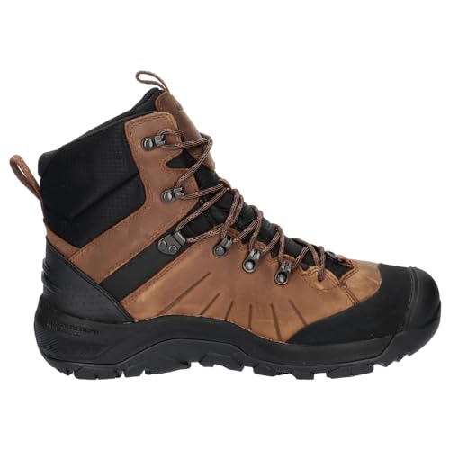 KEEN Men's Revel 4 Mid Height Polar Insulated Waterproof Snow Boots, Dark Earth/Caramel Cafe, 9.5