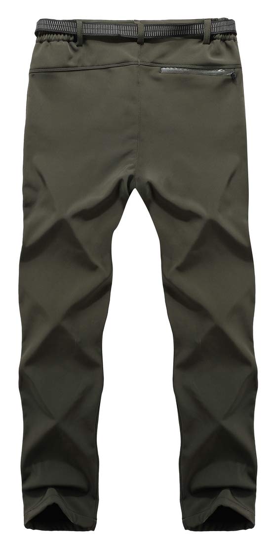 MOERDENG Men's Soft Shell Waterproof Winter Snow Ski Snowboarding Pants Fleece Cargo Hiking Pants