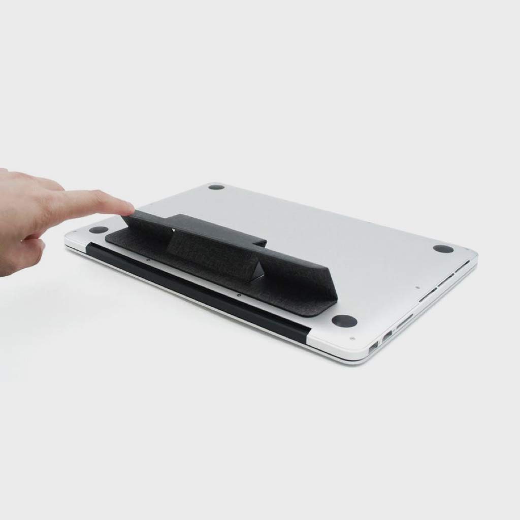 MOFT Compact Adhesive Laptop Stand 2” Elevation for Typing Ergonomics, Fits Laptops Without Bottom Vents, Repositionable Residue-Free Computer Desk Stand,Grey