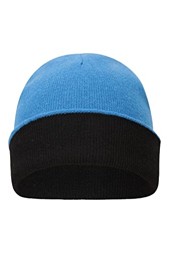 Mountain Warehouse Kids Ski Accessory Set - Water-Resistant Gloves, Reversible Beanie, Neck Gaiter Blue Small