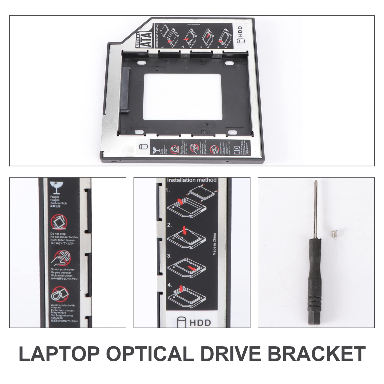 SOLUSTRE Braces 3pcs Hard Bay Ssd Machine -state Disk Case .mm Inches Drive Bracket Practical Laptop Hdd Tray Enclosure Holder Accessories Kickstand