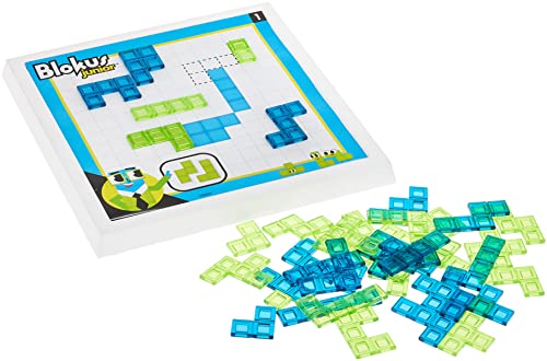 Mattel Games Blokus Junior Strategy Game for Kids and Family, Learning Game with 8 Mini Games for 5 Year Olds and Up