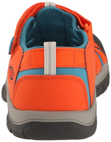 KEEN Newport H2 Closed Toe Water Sandals, Safety Orange/Fjord Blue, 8 US Unisex little kid