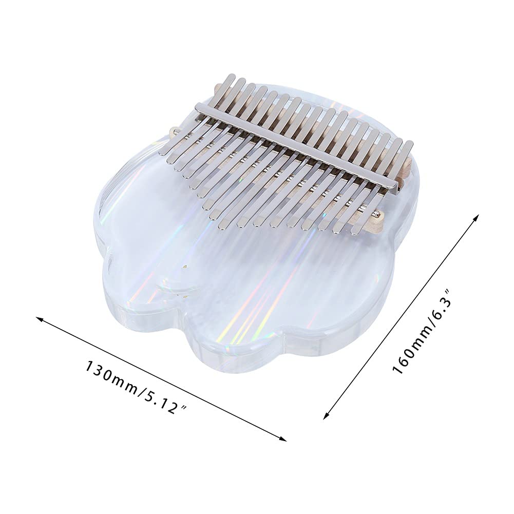 SDGH Acrylic 17 Key Transparent Thumb Piano with Tuner Hammer Finger Keyboard Musical Instrument