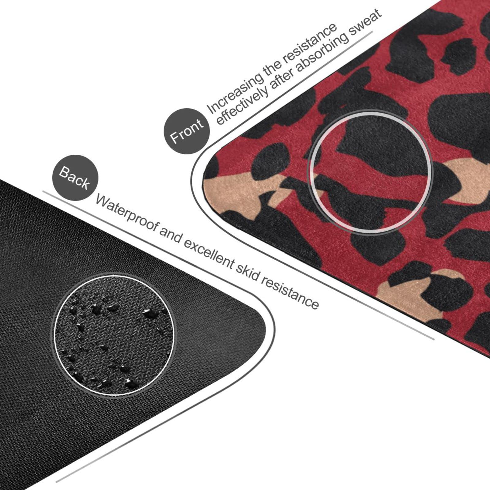 senya Red Leopard Cheetah Print(c3) Yoga Mat Cover, Non Slip Exercise Mat Cover High Performance Grip, Coming with Carry Bag(228vb9a)