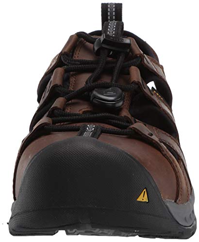 KEEN Utility Men's Atlanta 2 Cooler Plus Low Steel Toe Slip On Non Slip Work Shoes, Cascade Brown/Black, 9 Medium US