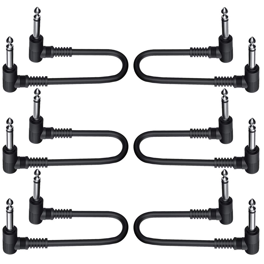 Luvay 6-Pack Guitar Patch Cables, Guitar Effect Pedal Cables (length: 6inch)