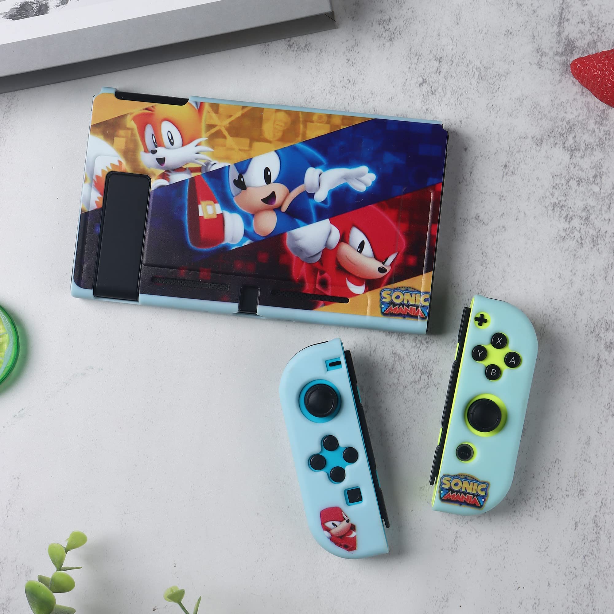Sonic The Hedgehog Protective Case for Switch, Sonic Soft TPU Case Cover for Handheld Video Game Controller for Nintendo Switch