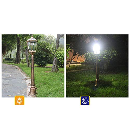 Libuty Outdoor Post Lights，Solar LED Lawn Light Outdoor Garden Light Solar Street Light Home Villa Light Garden Landscape Light，IP65 Decorative Columns Post Lantern