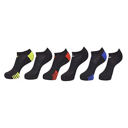 New Balance Performance 6 Pack Mens No Show Tennis Socks - Black/Multi/L