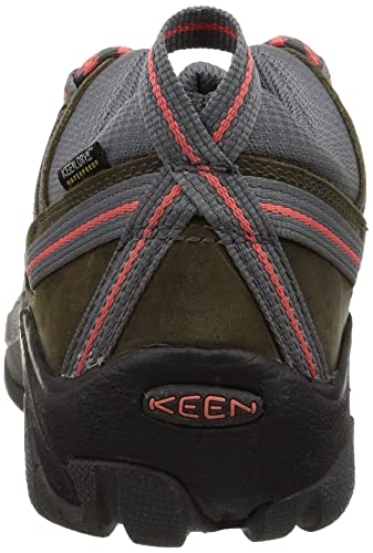 KEEN Women's Targhee 2 Low Height Waterproof Hiking Shoes, Magnet/Coral, 9 US