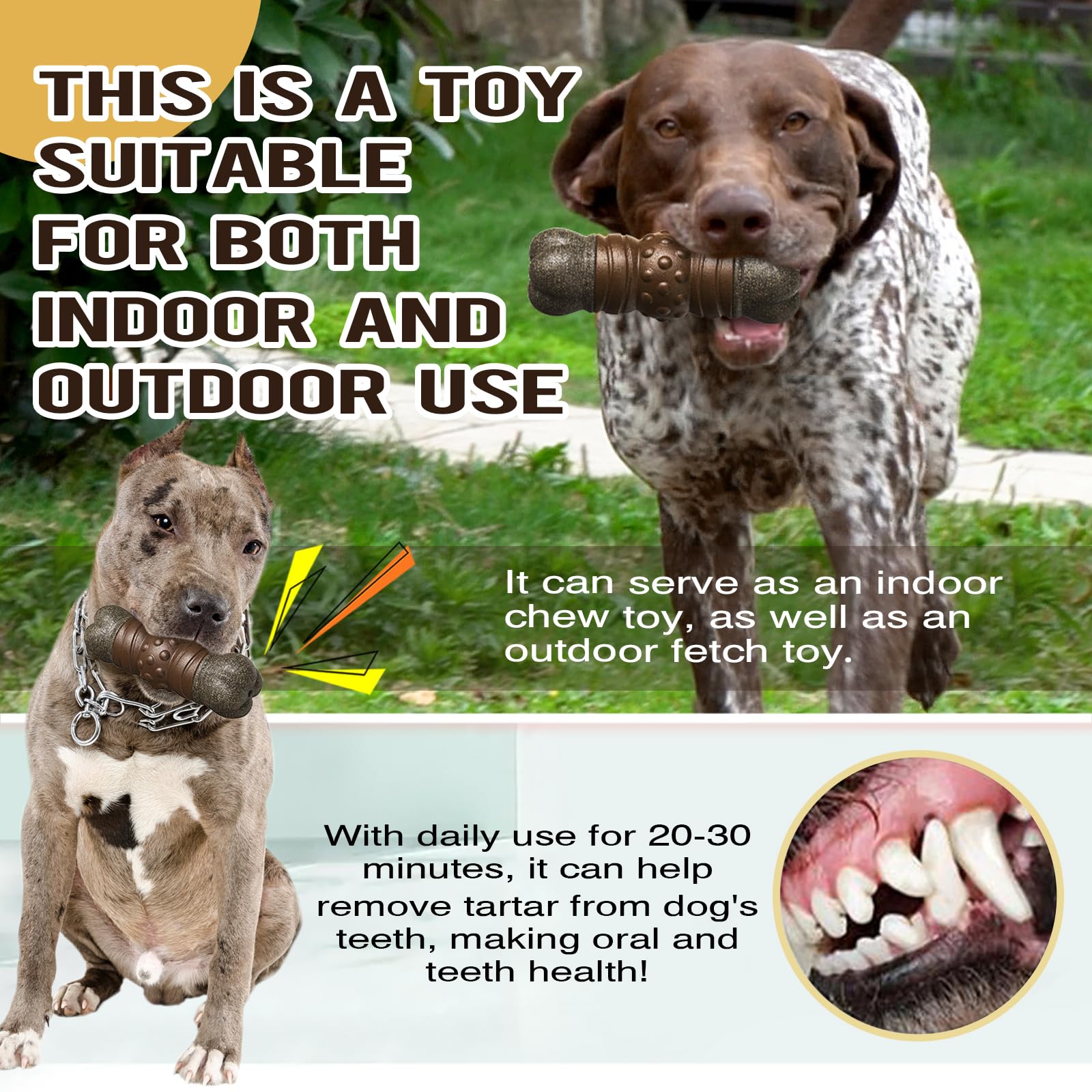 YIJISKY Ideal Chew Toy Great for Teeth Cleaning and Playtime,Dog Chew Toy for Aggressive Chewers Tough and Long-Lasting Toy for Large/Medium Dogs (Coffee)