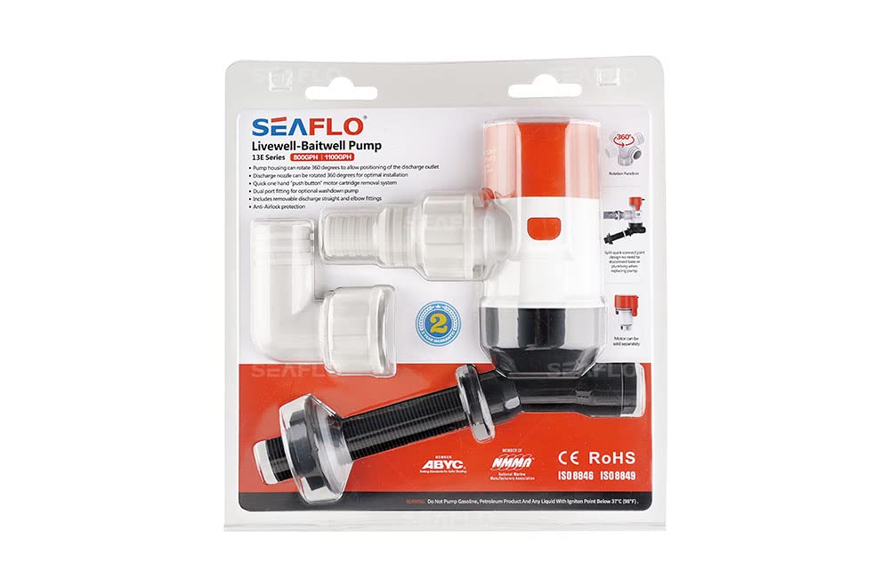SEAFLO 12V 1100GPH Livewell/Baitwell Pump 13E