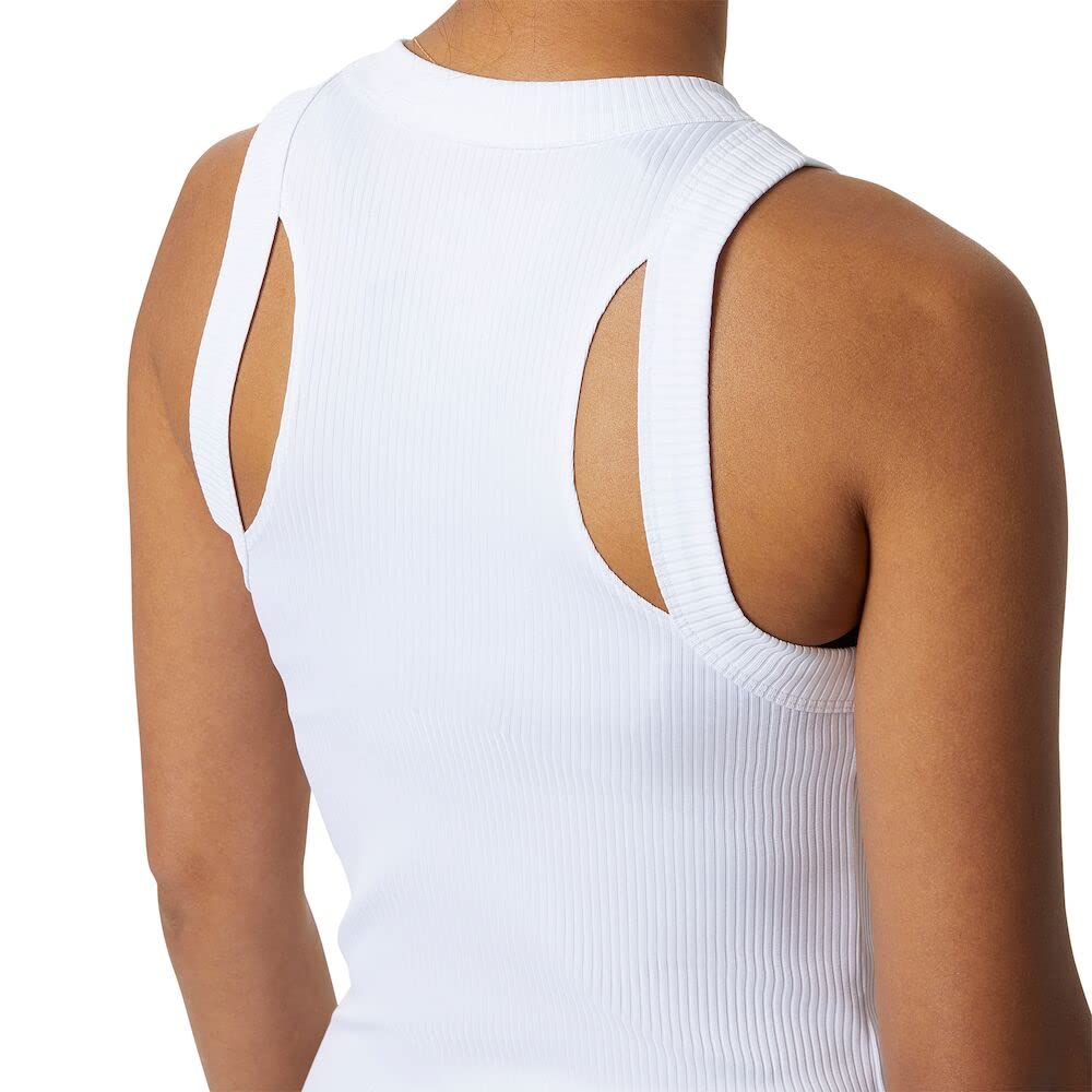 New Balance Women's Perfect Rib Tank, White, Medium