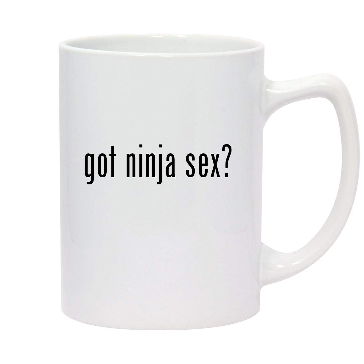 Molandra Products got ninja sex? - 14oz White Ceramic Statesman Coffee Mug