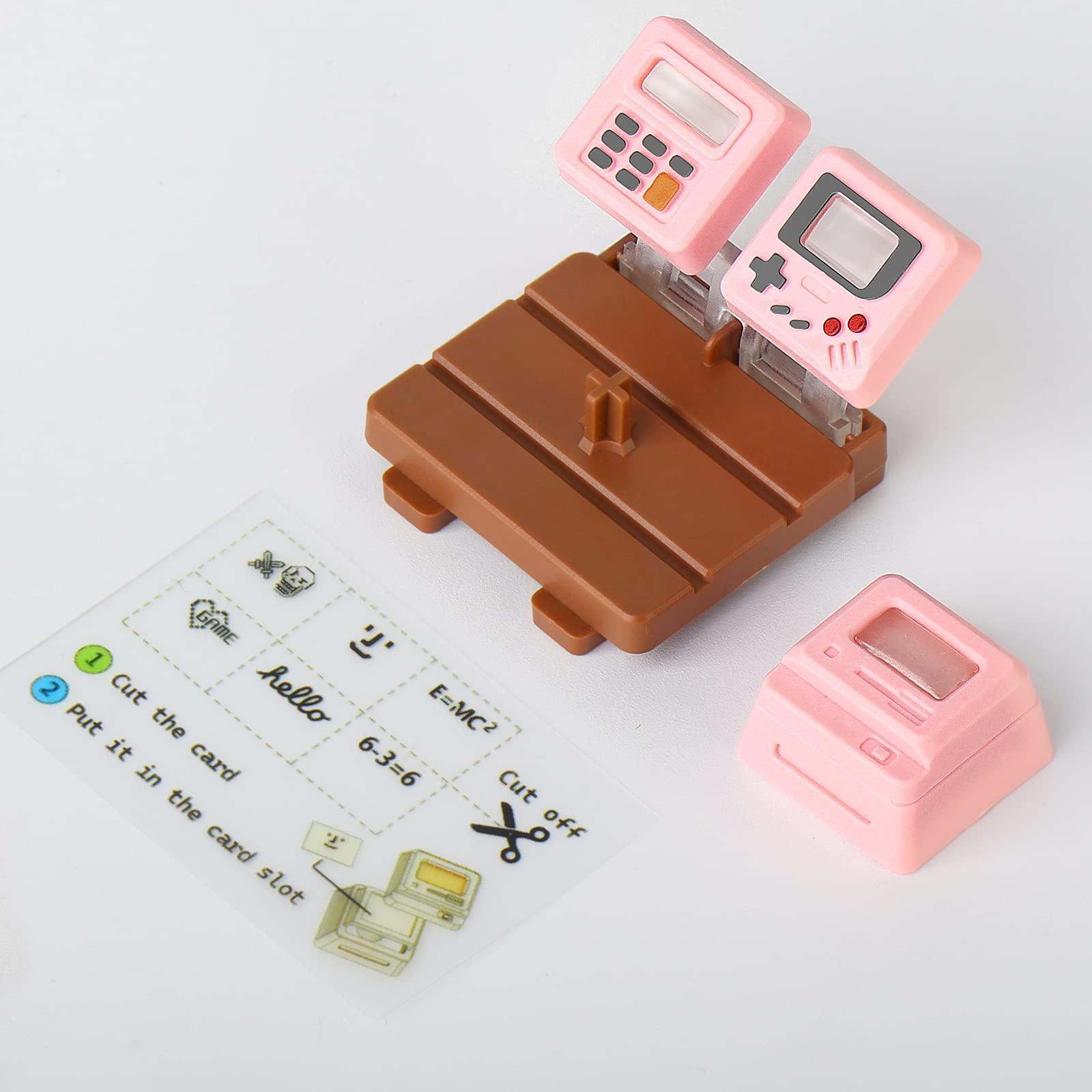 YIMAGUJRX DIY Keycaps for ESC Key, Customized Keycaps with Classic Retro Translucent Design for Mechanical Gaming Keyboard (White)