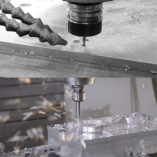 SpeTool 5Pcs 1/8 inch Aluminum End Mills 2 Flutes CNC Spiral Router Bits Non-Ferrous Metal Upcut 1-1/2 inches Long for Woodworking Cutting