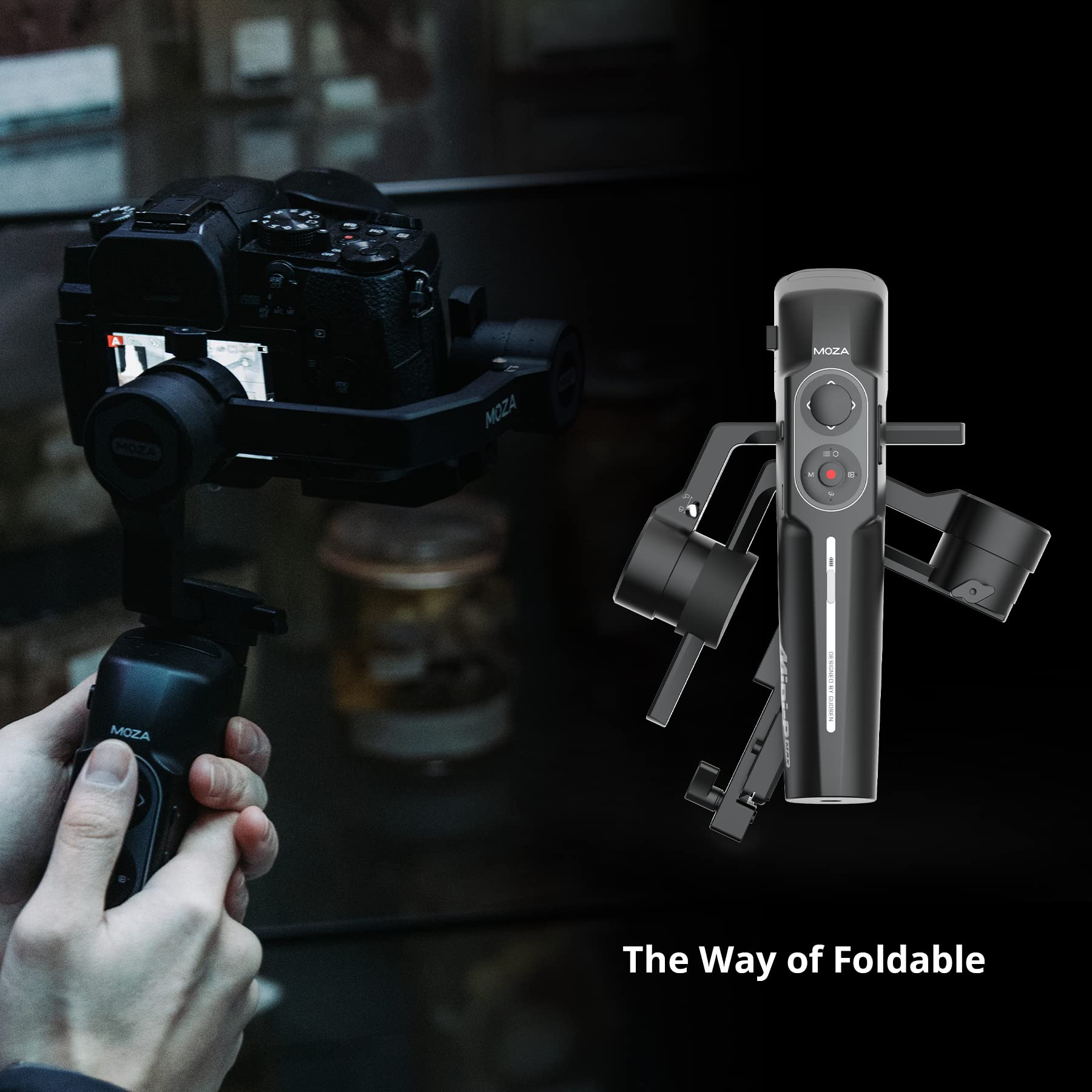 MOZA Mini P MAX Professional Gimbal 3 Axis Stabilizer up to 2.2Lb Payload Compatible with Multiple Devices Include Smartphones, Gopro, Compact&mirrorless Cameras