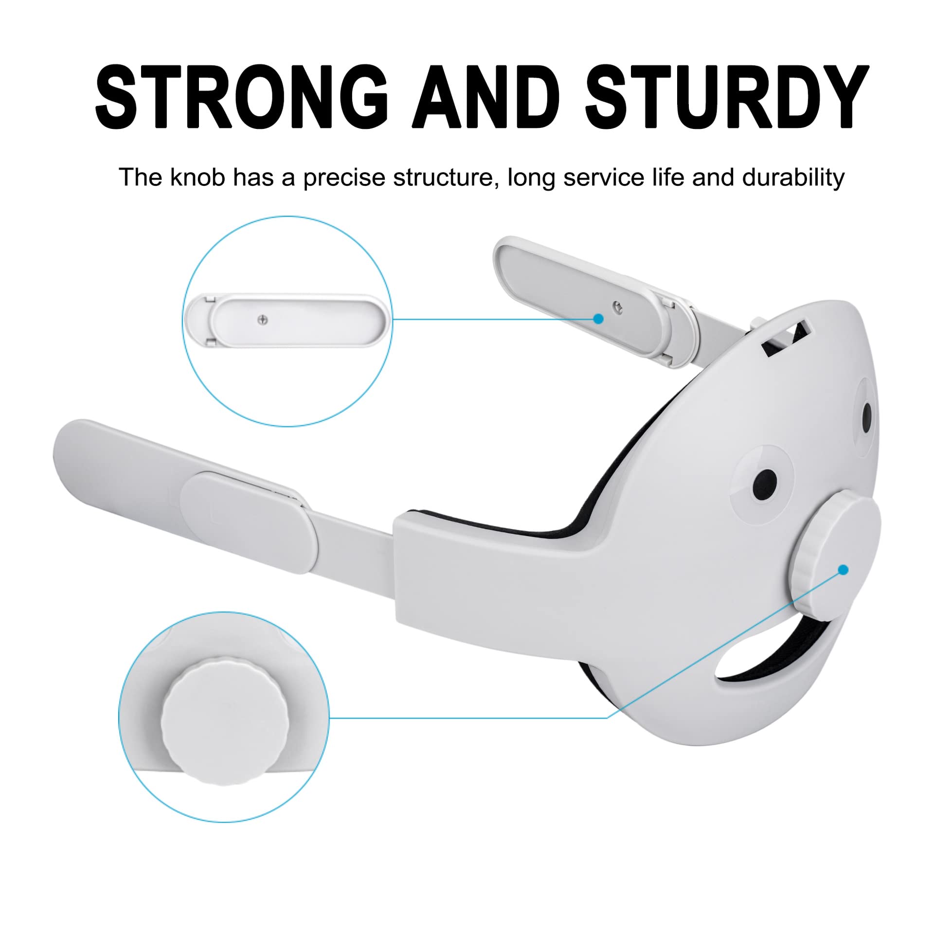 Set of Interchangeable Adjustable VR Headset + Handle Non-slip Silicone Covers + Head-mounted Breathable Sweatband Anti-skid Eye Mask for OQ2