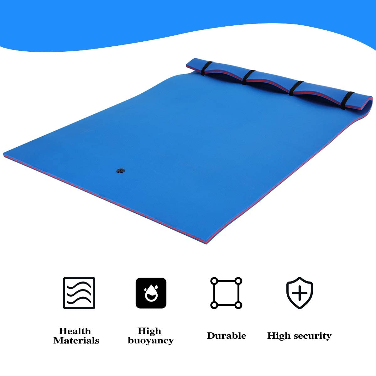 Max4out Water Floating Mat 9/12/18 Foam Lake Floats Pad Lily for Recreation and Relaxing Family Pets Pool Float Party (Blue-350)