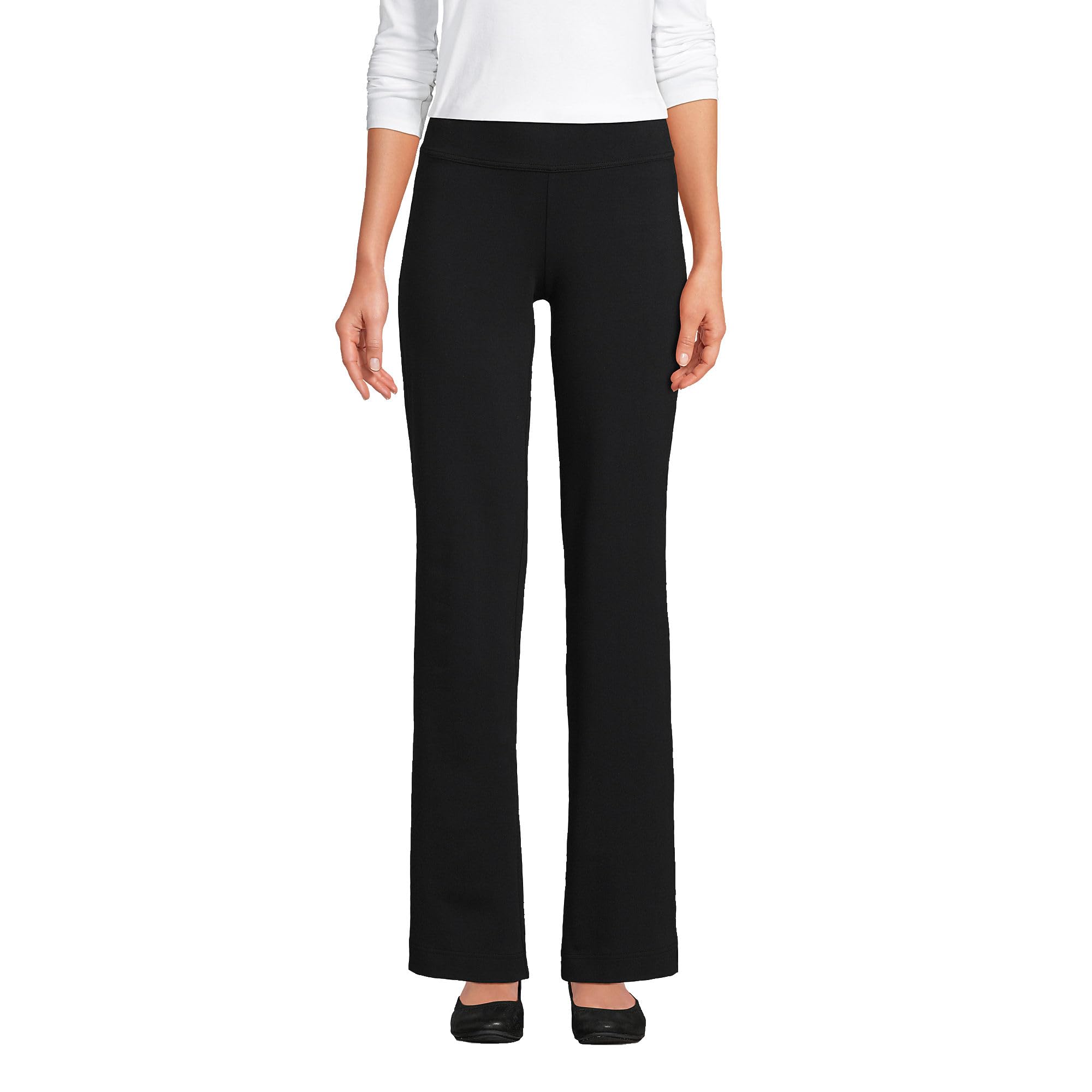 Lands' End Womens Starfish Straight Pants Black Regular Medium