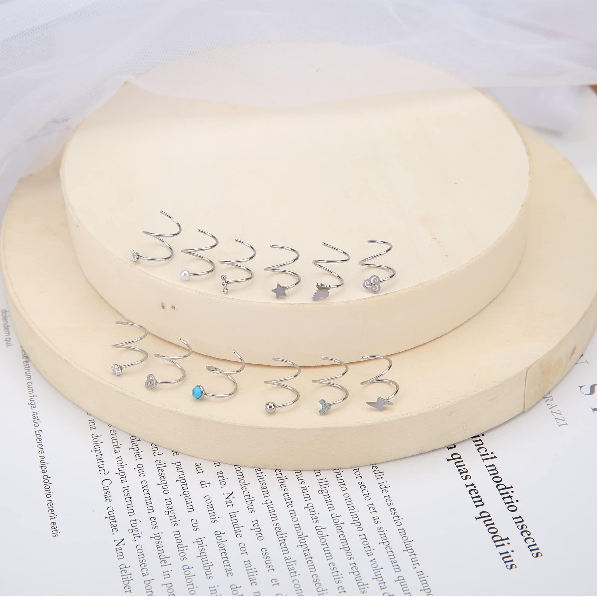 MJust 20G Double Nose Rings Hoops for Single Piercing Double Hoop Nose Ring for Women Silver