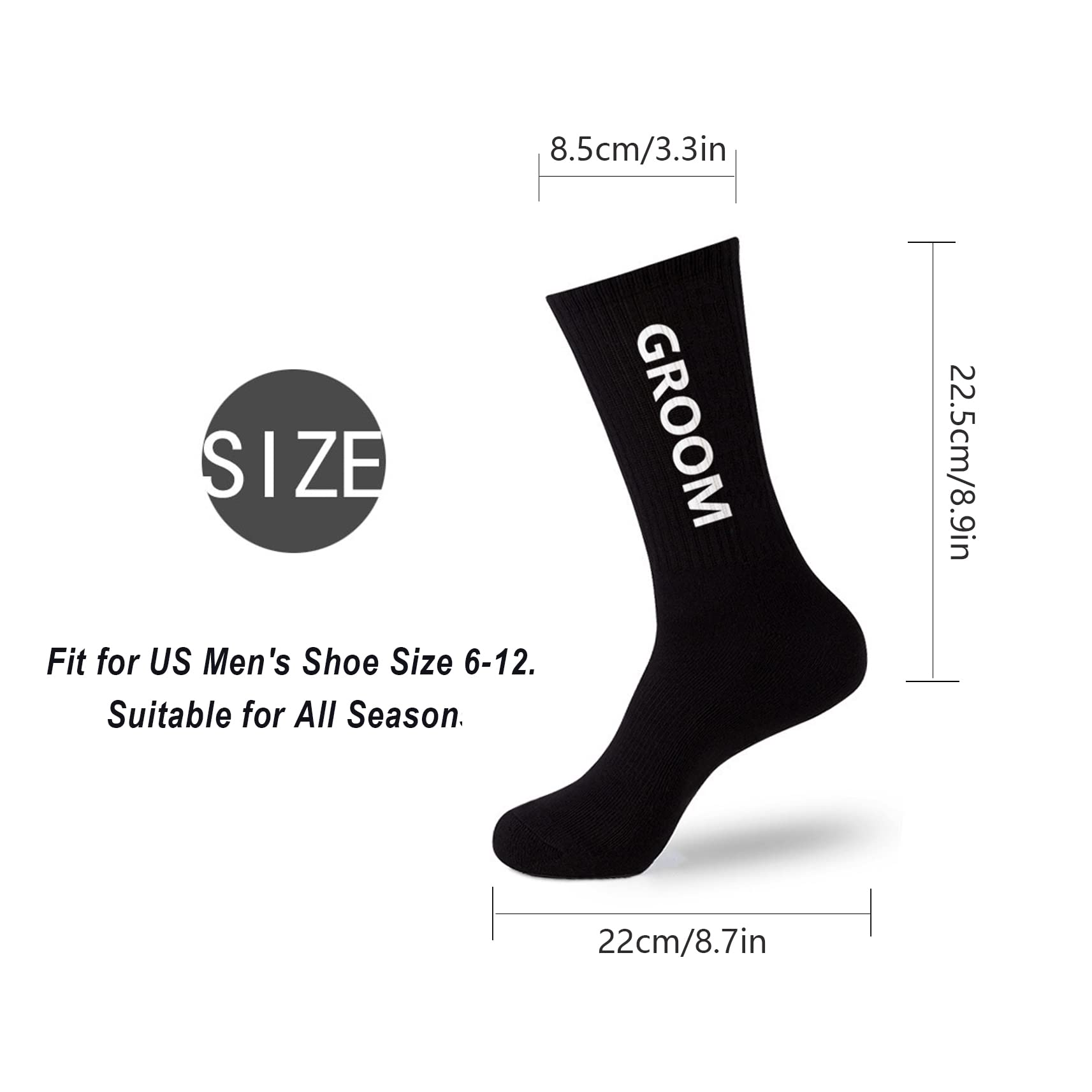 PartyGifts&Beyond 7Packs Groomsmen Socks,Groom Socks and Best Man Socks Perfect Proposal Gift Socks for Bachelor Party(Bold), 6