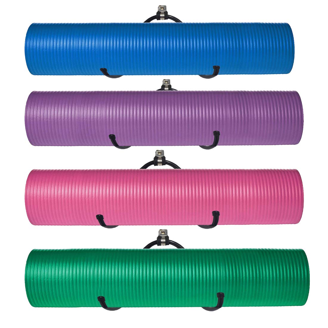 Metal Adjustable Wall Rack, Multi-Purpose Shelf for Foam Roller Racks Yoga Mat Storage Exercise Mat Organizer Bath Towels Holder for Your Fitness Class or Home Gym Bathroom, Up to 20Lbs - (4 Pack)