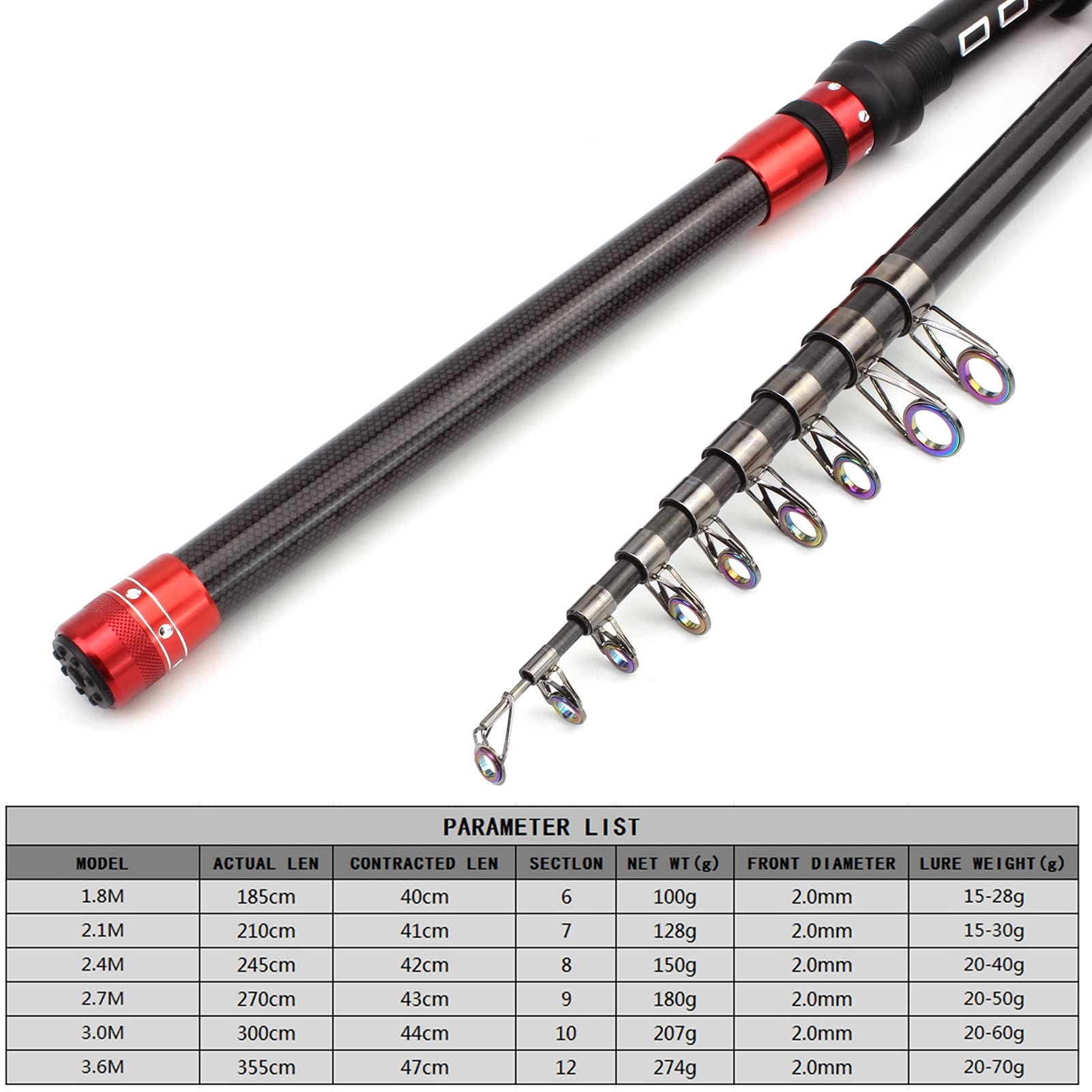 SEACHASER 3.0m Mini Ultra-Short Fast Telescopic Fishing Rod Long-Range Sea Rod Ceramic Ring Trout carp Spinning Rod