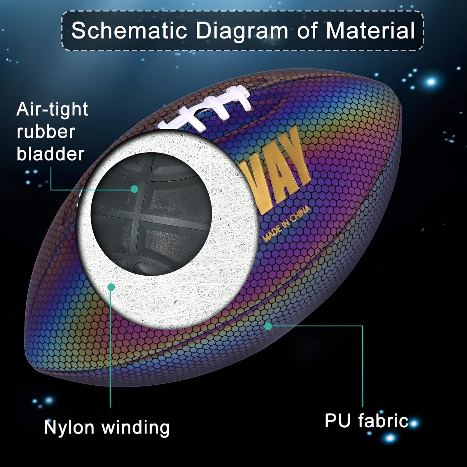 MAIBOLE Holographic Reflective Football, Capturing Stunning Moments with Cool Light-Reflection Tech, Indoor/Outdoor, Provides Enjoyable Sporting Experience, Ideal Gift
