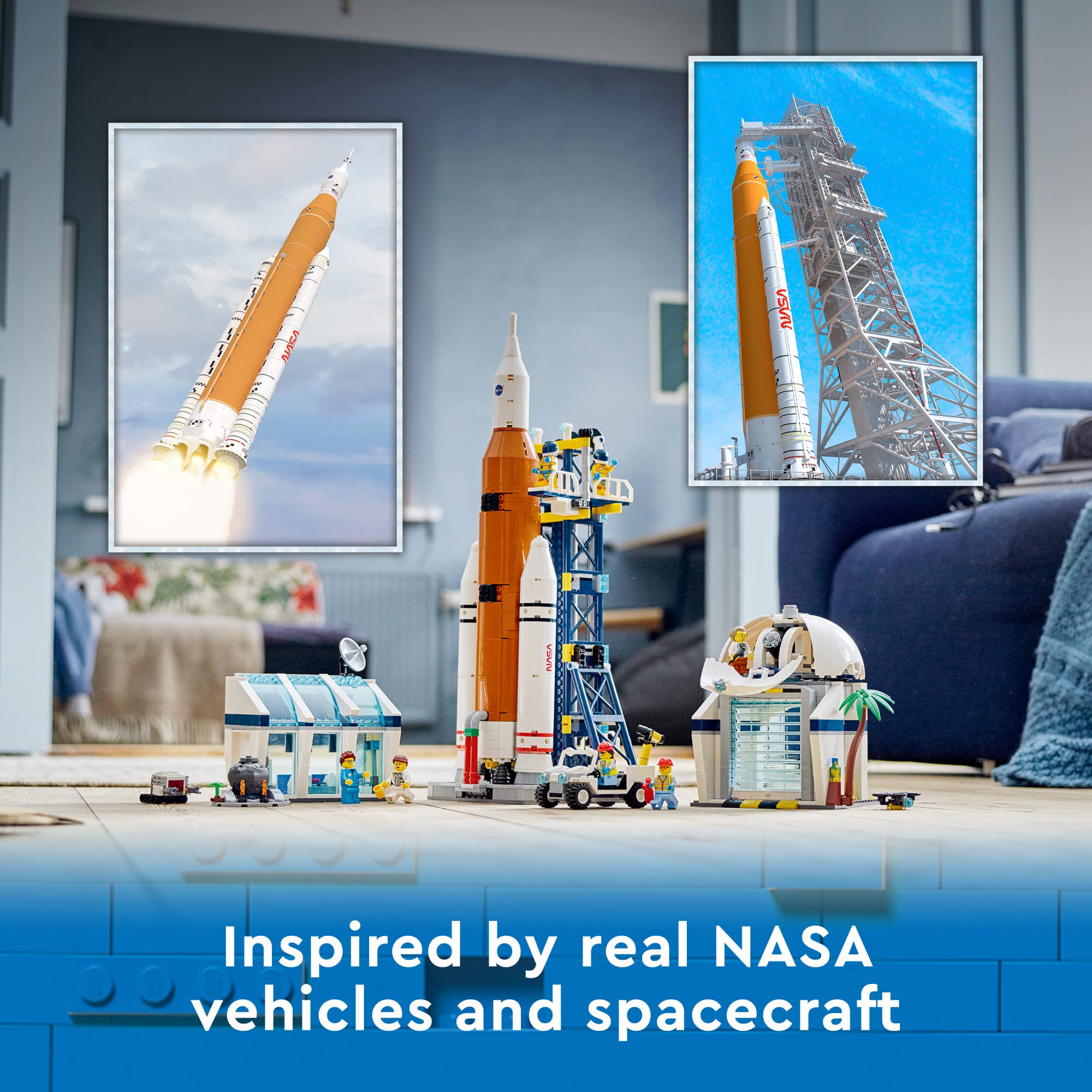 LEGO City Rocket Launch Center Building Toy Set 60351, NASA-Inspired Space Toy with Rocket, Launch Tower, Observatory, and Mission Control, Pretend Play Space Toy for Kids Boys Girls Age 7+ Years Old