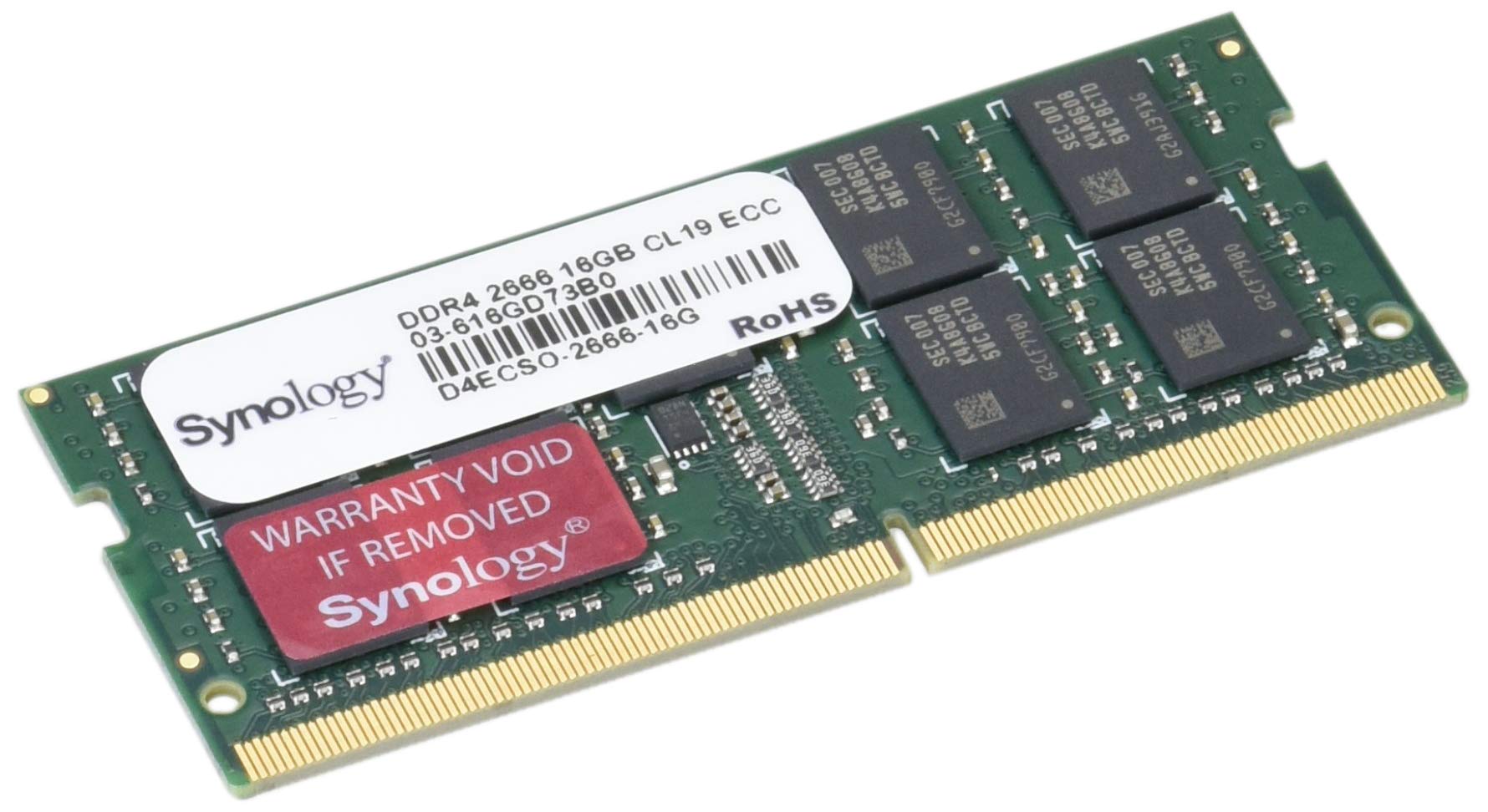 Synology 10Gb Ethernet Adapter 2 SFP+ Ports (E10G21-F2) , Black & RAM DDR4-2666 ECC SO-DIMM 16GB (D4ECSO-2666-16G)