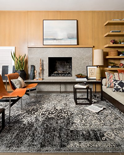 Loloi Emory Black/Ivory 5'-3" x 7'-7" Area Rug
