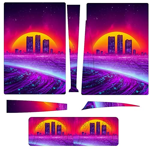 PS5 disc Version Skin for Console and Controllers Vinyl Sticker, Durable, Scratch Resistant, Bubble-Free, Compatible with Playstation 5(Disk Edition)