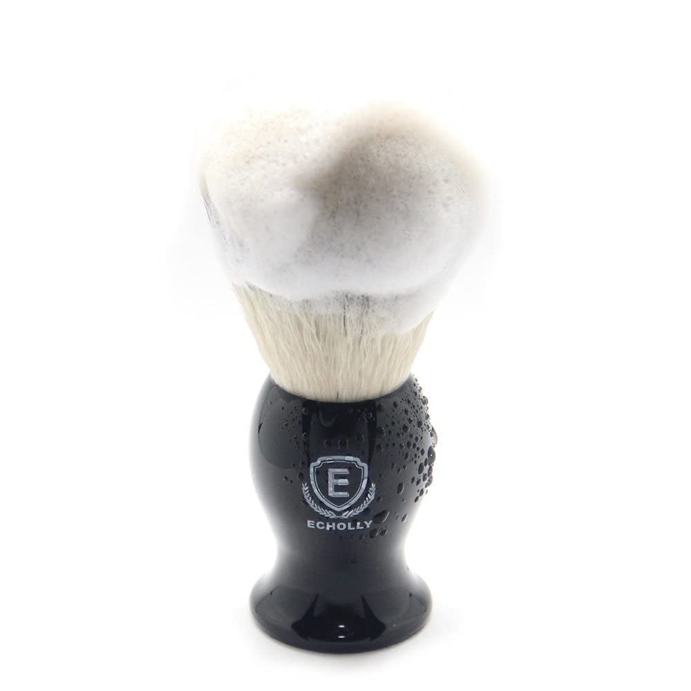 Luxury Shaving Brushes For Men by Echolly-Super Strong NO Shedding Bristle Shave Brushes for Men-Smooth Acrylic Handle Legacy Shave Brush-Rich and Fast Lather Shaving Cream Brush Gifts for Fathers Day