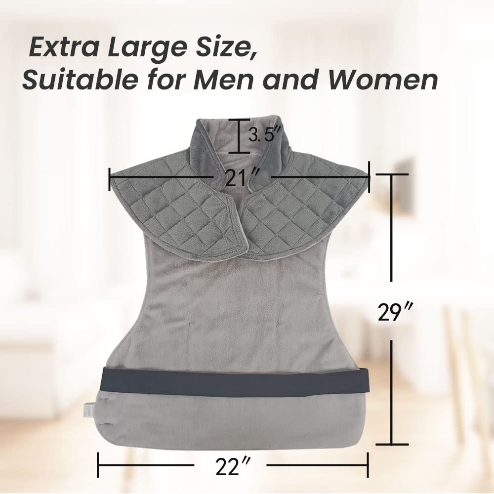 Large Heating Pad for Neck,Shoulder,Back,38" x 24" Full Weighted Heating Pad for for Back Pain Relief, 3lb, 12 Heat Level Hot Heated Pad, 1-24Hour Auto Shut Off, Stay on Function,Fast Heating Wrap