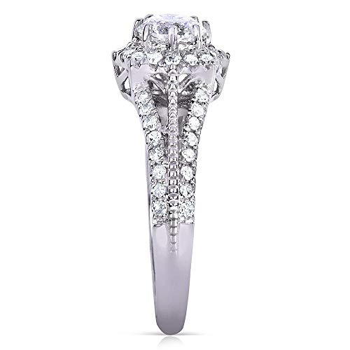 Kobelli Vintage Style Diamond Engagement Ring 7/8 CTW in 14k White Gold, Size 8
